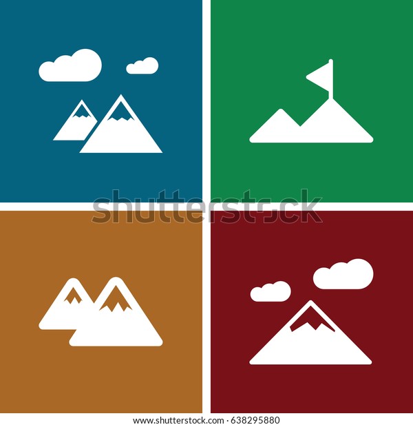 Hill Icons Set Set 4 Hill Stock Vector (Royalty Free) 638295880 ...