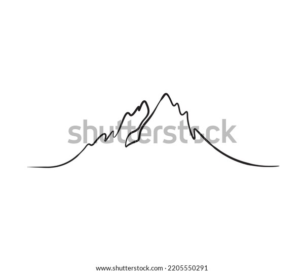 Hill One Line Art Drawing Victor Stock Vector (Royalty Free) 2205550291 ...