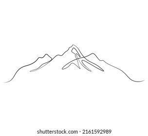 Hill Single Line Drawing Illustration Black Stock Vector (Royalty Free ...