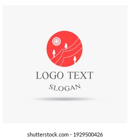 Hillside Logo Hiking Concept Design Template Stock Vector (Royalty Free ...