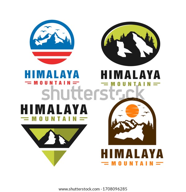 Himalayan Mountain Climbing Badge Logo Design Stock Vector (Royalty ...