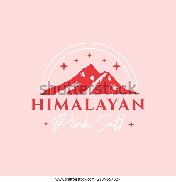 Himalayan Pink Salt Mountain Sun Stars Stock Vector (Royalty Free ...