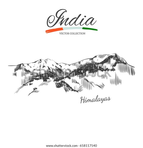 Himalayas Mountain View Travel Exploring Tourism Stock Vector (Royalty ...