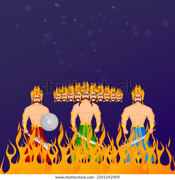 Hindu Mythological Demon King Ravana His Stock Vector (Royalty Free ...