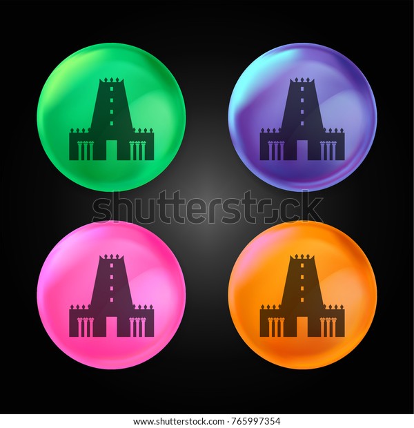 Hindu Temple Crystal Ball Design Icon Stock Vector (Royalty Free ...