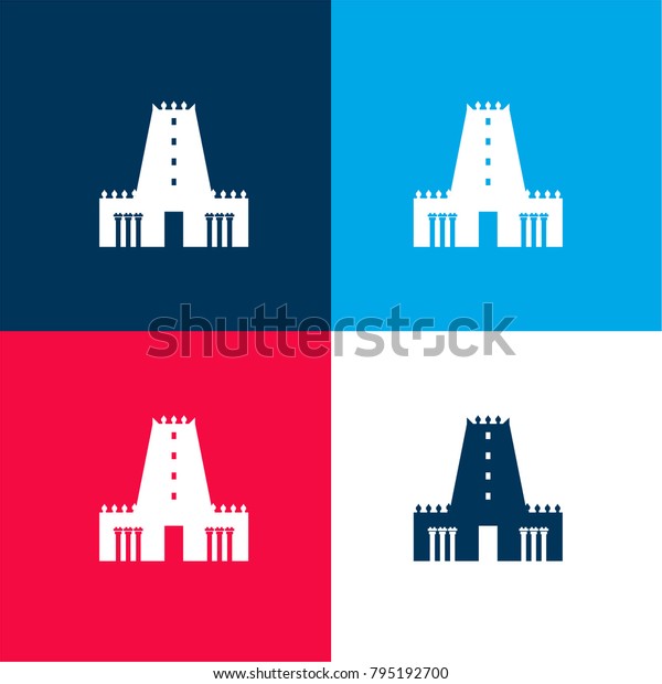 Hindu Temple Four Color Material Minimal Stock Vector (Royalty Free ...