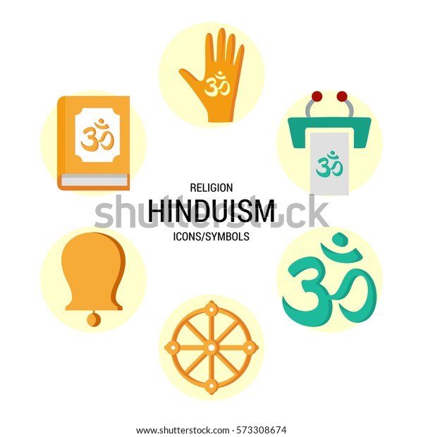 Hinduism Icon Set Stock Vector (Royalty Free) 573308674 | Shutterstock