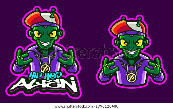 Hip Hop Alien Illustration Logo Template Stock Vector (Royalty Free ...