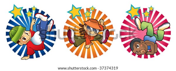 Hip Hop Dance Icons Stock Vector (Royalty Free) 37374319
