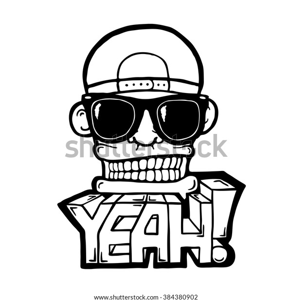 Hip Hop Face Sunglasses Cap Cool Stock Vector (Royalty Free) 384380902 ...