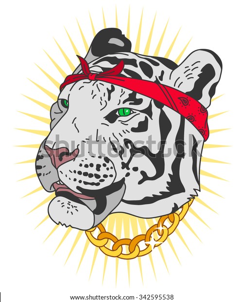 Hip Hop Tiger Vector Illustration Stock Vector (Royalty Free) 342595538 ...