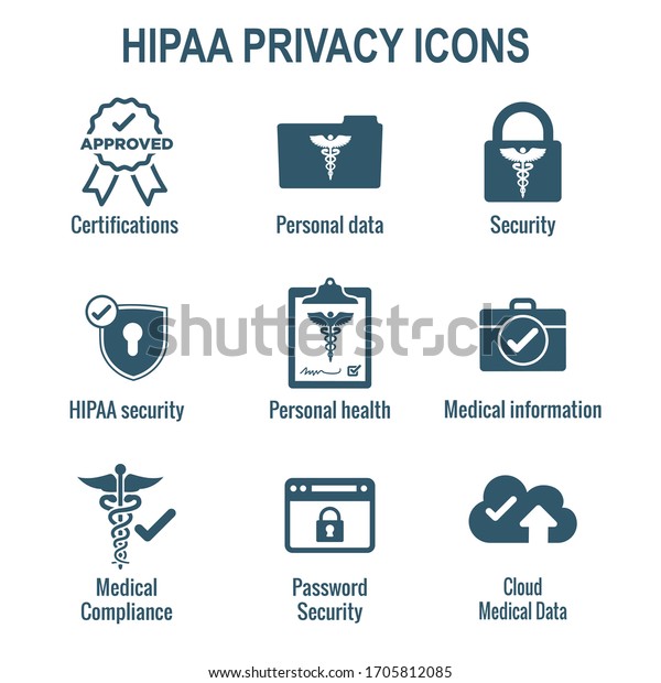 Hipaa Compliance Icon Set W Hippa Stock Vector (Royalty Free ...