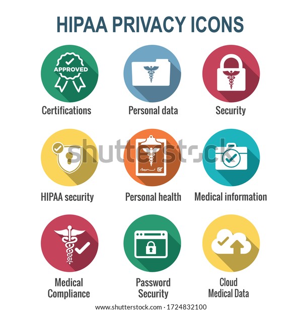 Hipaa Compliance Icon Set W Hippa: เวกเตอร์สต็อก (ปลอดค่าลิขสิทธิ์ ...