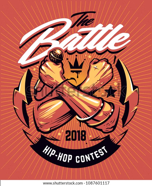 Hiphop Battle Poster Template Design Crossed Stock Vector (Royalty Free ...