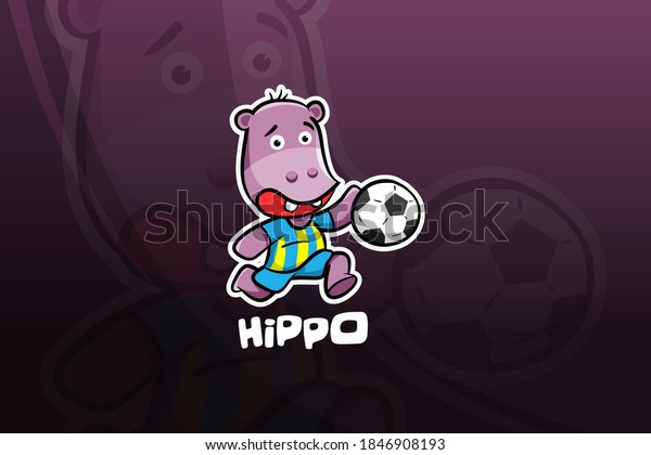 Hippo Esport Mascot Design Football Stock Vector Royalty Free