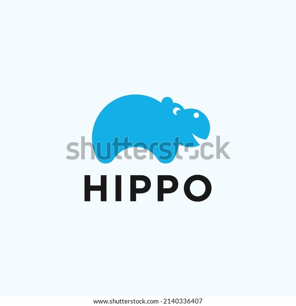 Hippo Logo Design Vector Silhouette Illustration Stock Vector (Royalty ...