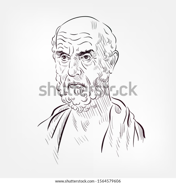 Hippocrates Kos Vector Sketch Illustration Stock Vector (Royalty Free ...