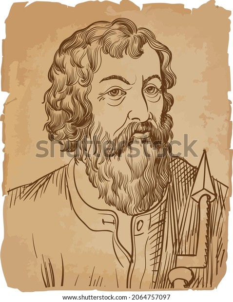 Hippocrates Line Art Illustration Vector Stock Vector (Royalty Free ...