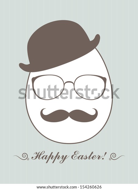 Hipster Easter Egg Glasses Mustache Retro Stock Vector (Royalty Free ...