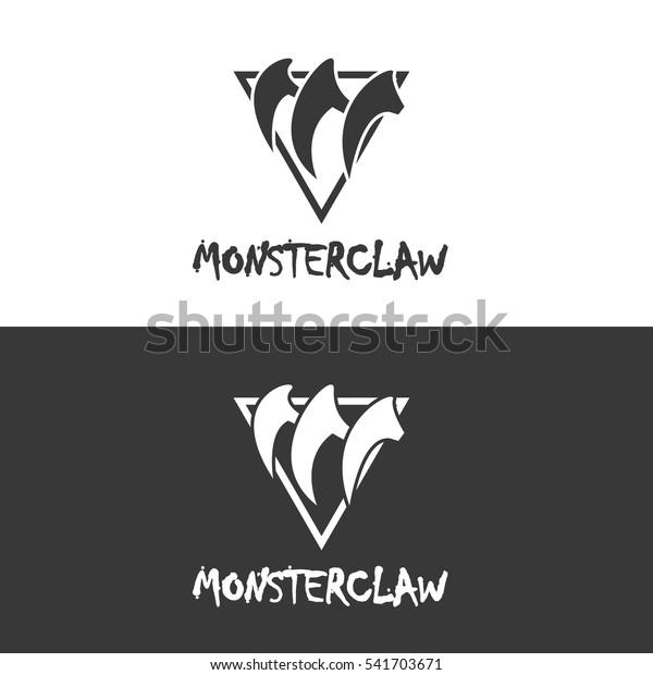Hipster Monster Beast Claw Logo Template Stock Vector (Royalty Free ...