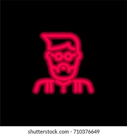 Hipster Red Glowing Neon Ui Ux Stock Vector (Royalty Free) 710376649 ...