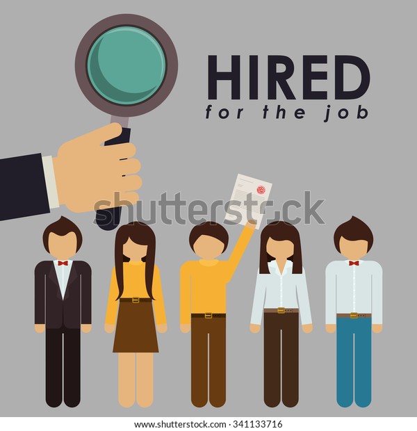 Hired Job Design Vector Illustration Eps10 스톡 벡터(로열티 프리) 341133716
