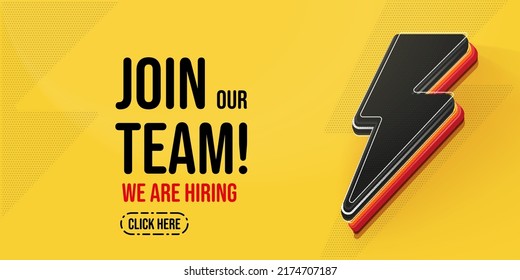 Hiring Banner Join Team Greeting Website Stock Vector (Royalty Free ...
