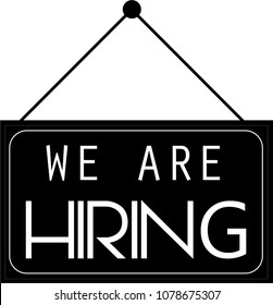 Hiring Sign Black Stock Vector (Royalty Free) 1078675307 | Shutterstock