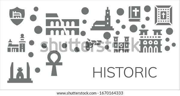 Historic Icon Set 11 Filled Historic Stock Vector (Royalty Free ...