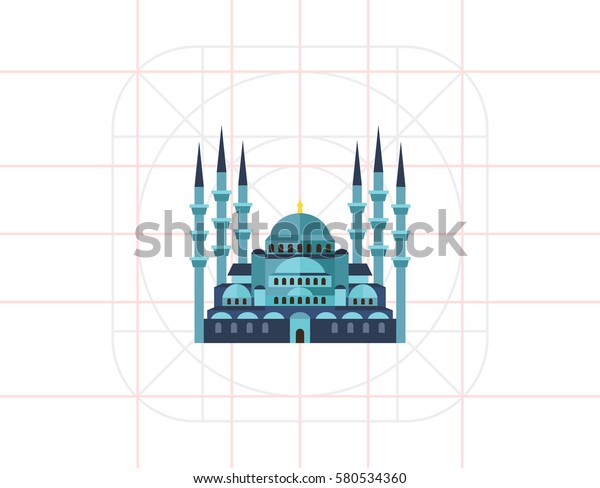 Historic Sultanahmet Mosque Icon Stock Vector (Royalty Free) 580534360 ...