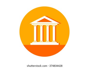 Historical Building Icon On White Background Stock Vector (Royalty Free ...