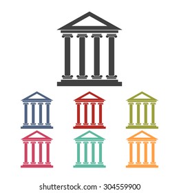Historical Building Icon Set Vector Illustration Stock Vector (Royalty ...