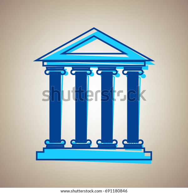 Historical Building Illustration Vector Sky Blue: เวกเตอร์สต็อก (ปลอด ...