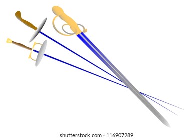 Historical Cool Weapons Epee Foil Saber Stock Vector (Royalty Free ...