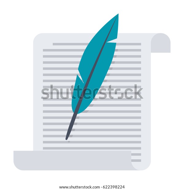 History Concept Paper Feather Vector Illustration Stock Vector (Royalty ...