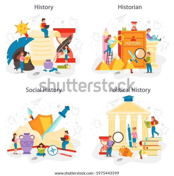 History Concept Set History School Subject Stock Vector (Royalty Free ...