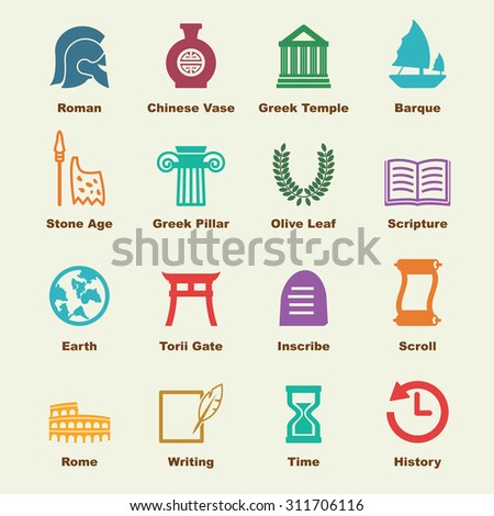 History Elements Vector Infographic Icons Stock Vector (Royalty Free ...