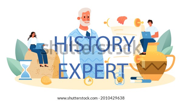 History Expert Typographic Header History Science Stock Vector (Royalty ...