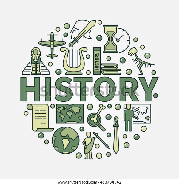 History Green Round Symbol Vector Colorful Stock Vector (Royalty Free ...