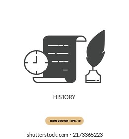 History Icons Symbol Vector Elements Infographic: เวกเตอร์สต็อก (ปลอด ...