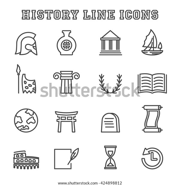 History Line Icons Mono Vector Symbols Stock Vector (Royalty Free ... History Line Icons Mono Vector Symbols Stock Vector (Royalty Free ...