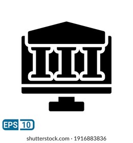 History Online Lesson Icon Line Style Stock Vector (Royalty Free ...