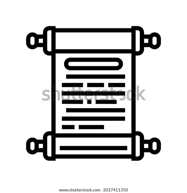 History Scroll Ancient Greece Line Icon Stock Vector (Royalty Free ...