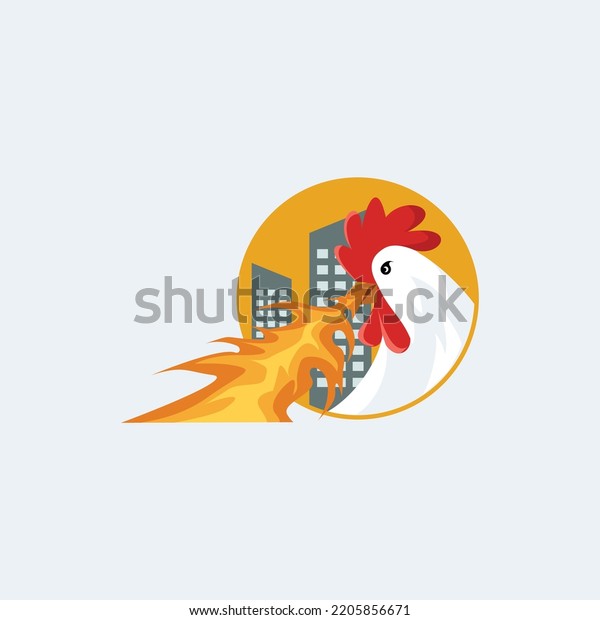 Hit Chicken Flame Mouth Stock Vector (Royalty Free) 2205856671 ...