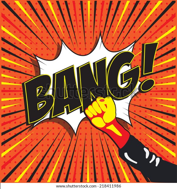 Hit Effect Comic Background Pop Art Stock Vector (Royalty Free ...
