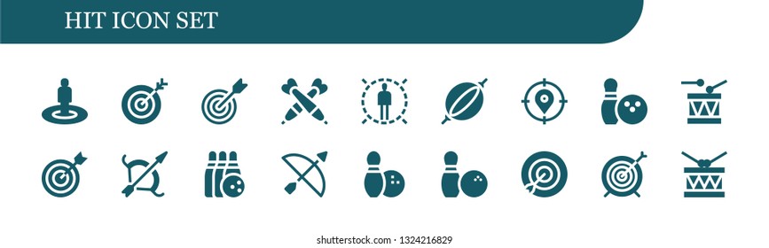 Hit Icon Set 18 Filled Hit Stock Vector (Royalty Free) 1742066834 ...