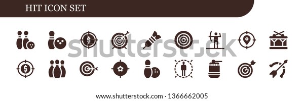 Hit Icon Set 18 Filled Hit Stock Vector (Royalty Free) 1366662005 ...