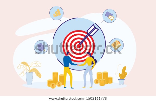 Hit Target Animated Characters Hold Hands Stock Vector (Royalty Free ...