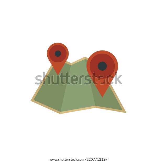 Hitchhiking Map Icon Flat Illustration Hitchhiking Stock Vector ...