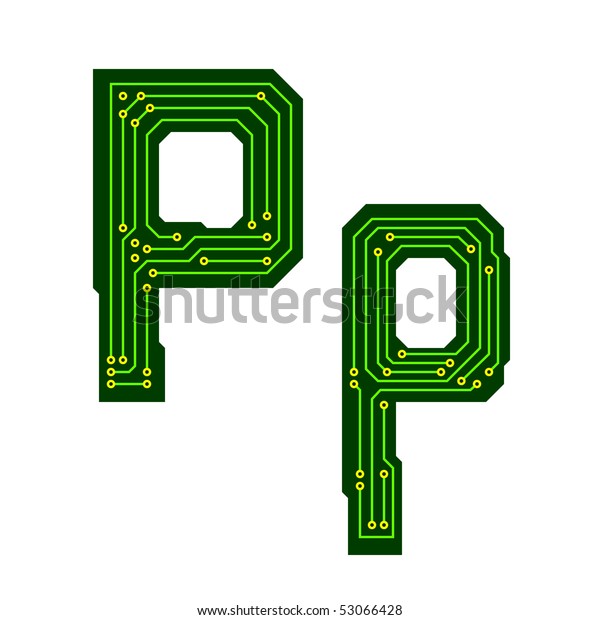 Hitech Circuit Board Alphabet Letter P Stock Vector (Royalty Free ...